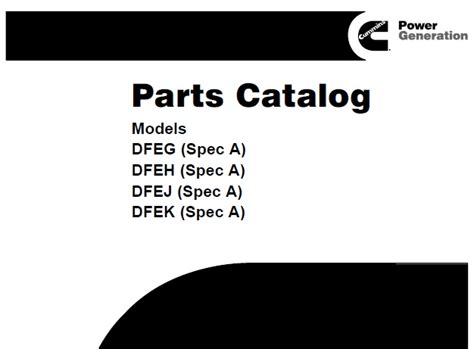 Cummins Onan Dfeg Dfeh Dfej Dfek Generator Set Parts Manual