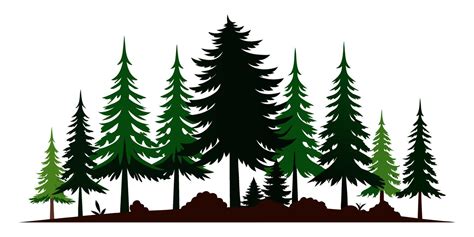 Silueta De Bosque De Pinos 45068319 Vector En Vecteezy