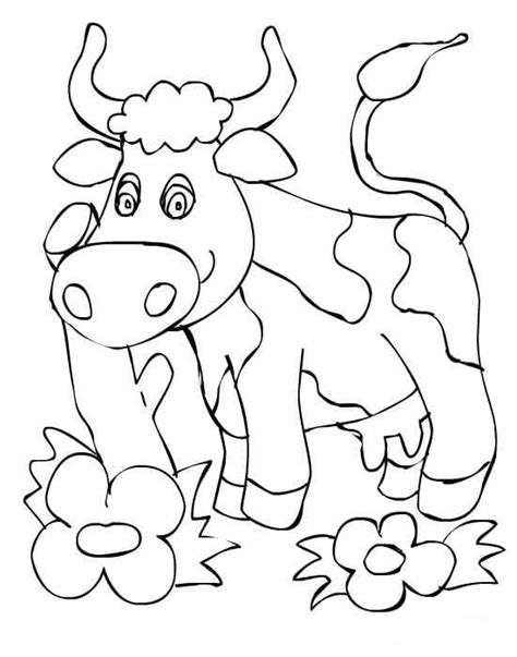 Раскраска Корова 🖍 Раскрашиваем любимыми цветами бесплатно и с улыбкой 👍