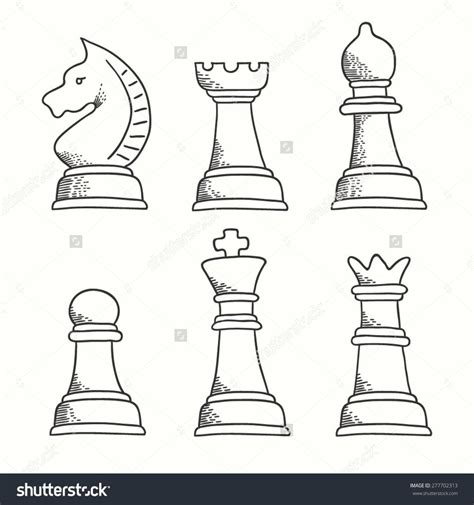 Chess Pieces Sketch At Explore Collection Of Chess