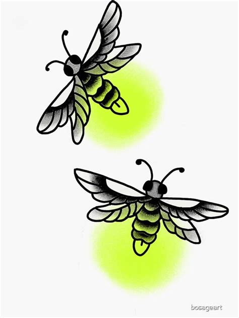Lightning Bugs Sticker For Sale By Bosageart In 2024 Firefly Tattoo