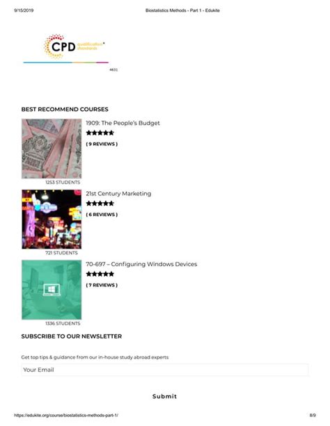 Biostatistics Methods Part 1 Edukite Pdf