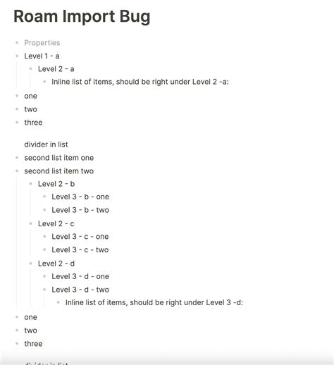 roam import breaks on inline lists in single blocks · issue 5503