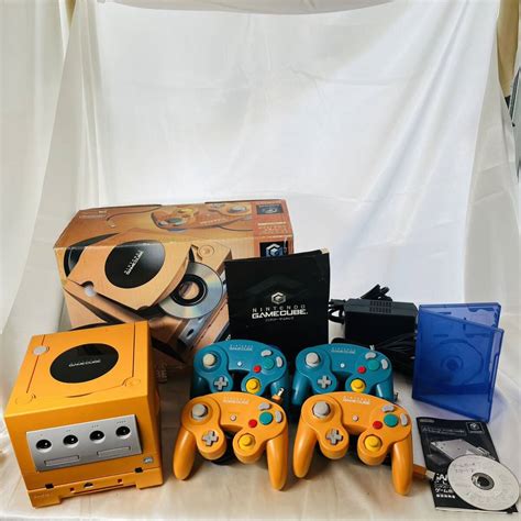 【やや傷や汚れあり】★1円～ 動作確認済 任天堂 ゲームキューブ ゲームボーイプレーヤー オレンジ コントローラー 4台セットnintendo