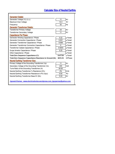 Neutral Earthing Transformer Size Calculation 1823 Pdf