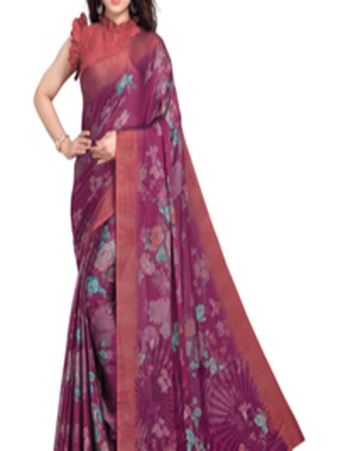 Buy Kalini Pink Floral Printed Bagh Saree Sarees For Women 15528870