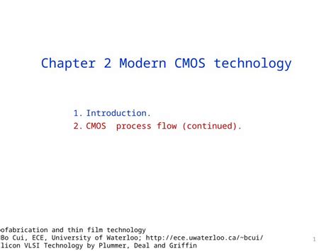 Pptx Chapter 2 Modern Cmos Technology 1introduction 2cmos Process