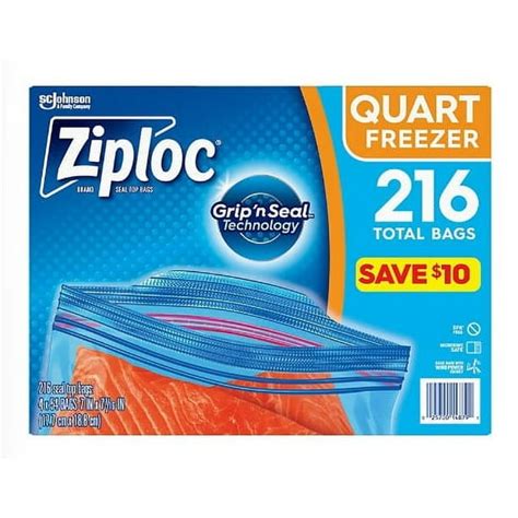 Ziploc Easy Open Tabs Freezer Quart Bags 216 Ct Walmartca