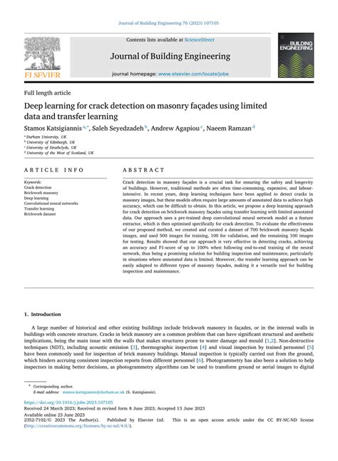 Pdf Deep Learning For Crack Detection On Masonry Façades Using