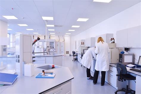 Grupo de científicos que trabajan en el laboratorio Foto Premium