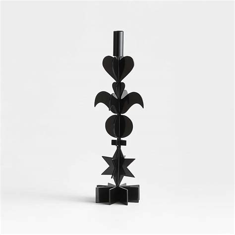 Picado Medium Black Metal Taper Candle Holder 15 By Lucia Eames