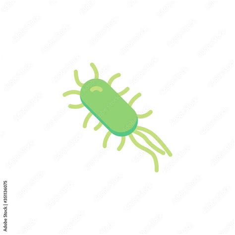 E Coli Bacteria Infection Flat Icon Vector Sign Escherichia Coli
