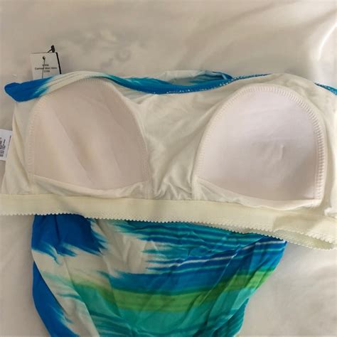 Carmen Marc Valvo Swim Nwt Carmen Marco Valvo Blue Green White