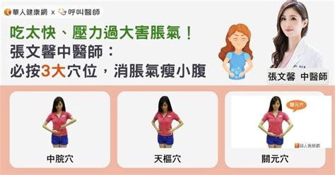 吃太快、壓力過大害脹氣！張文馨中醫師：必按3大穴位，消脹氣瘦小腹 華人健康網 專業即時優質的健康新聞及資訊分享平台業即時優質的健康新聞
