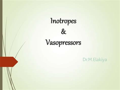 Inotropes In Shockpptx