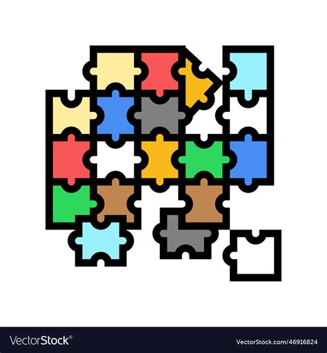 Puzzle Game Board Table Color Icon Royalty Free Vector Image