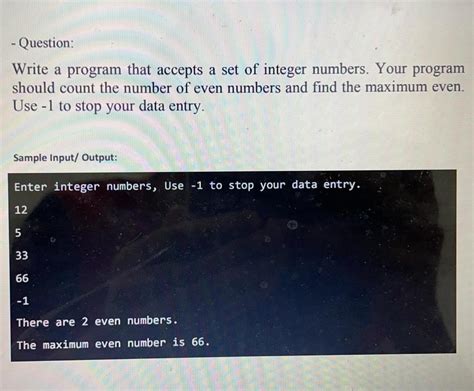 Question Write A Program That Accepts A Set Of