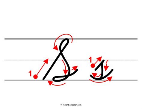 How To Write Cursive S With Arrows Free Printable Pdf Alien Schooler