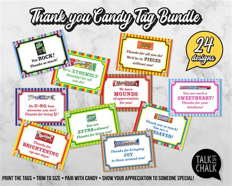 Candy Gram Thank You Notes