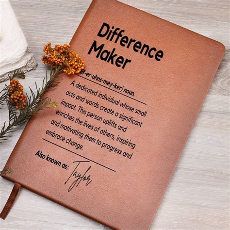 Personalized Difference Maker Journal Custom Difference Maker T