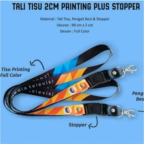 Jual Custom Desain Cetak Tali Lanyard Print Sublim 2cm Cetak 2 Sisi 1 Sisi Shopee Indonesia