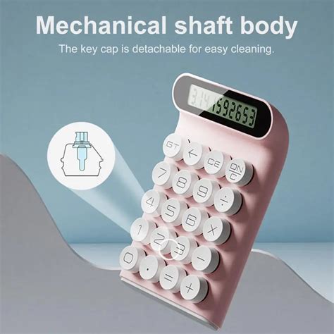 녹색 축 계산기 바삭 바삭한 느낌 둥근 질감 수학 계산 Abs 10 자리 기계식 키 계산기 1 세트