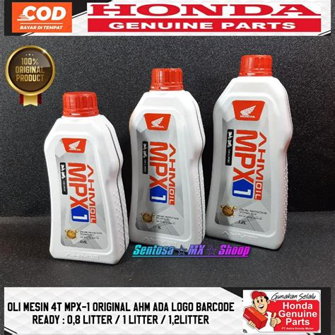 Jual AHM OLI MESIN MPX 1 4T 10W 30 API SL JASO MA 0 8L 1L 1 2L ORIGINAL HONDA Shopee