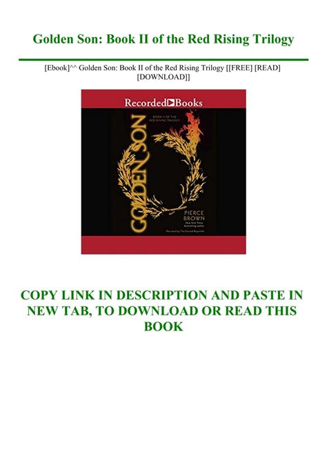 Ebook Golden Son Book Ii Of The Red Rising Trilogy Free Read