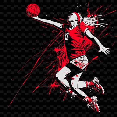Premium Psd Netball Player Shooting Ball With Controlled Pose With