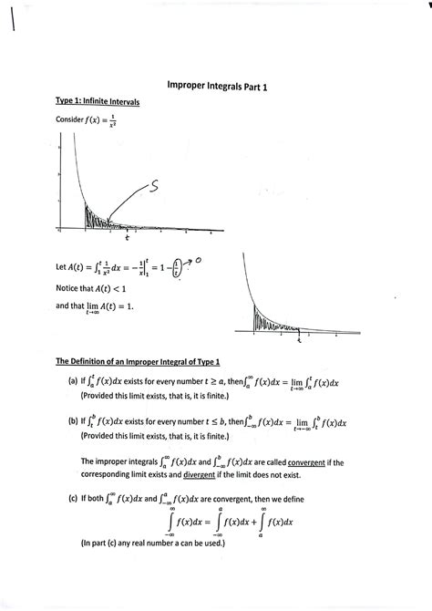 Improper Integrals Concept And Exercises MAC2312 Studocu