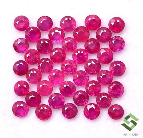 3 Mm Natural Ruby Round Cut Lot 20 Pcs 3 11 Cts Calibrated Mozambique