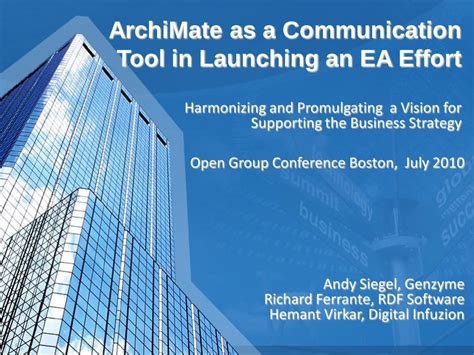 Pdf Archimate As A Communication Tool In Launching An Ea Effort