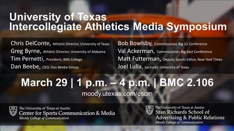 Intercollegiate Athletics Media Symposium Moody College Of Communication