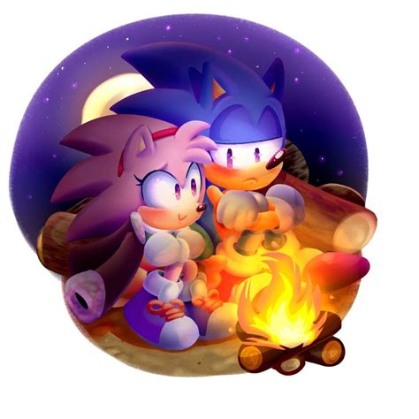 Artstation Color Work Campfire Cecilia Orozco Sonic And Amy Sonic Fan Art Sonic Art