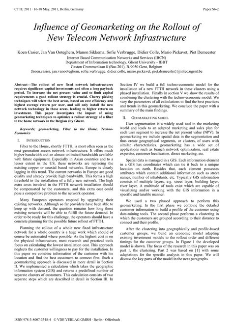 pdf influence of geomarketing on the rollout of new telecom network