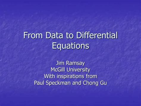 PPT From Data To Differential Equations PowerPoint Presentation Free Download ID