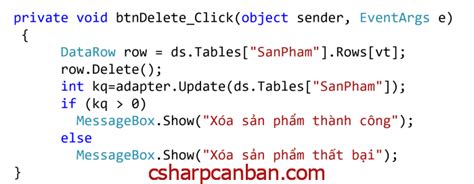 Tương Tác Dữ Liệu Với Sqldataadapter Trong C C Căn Bản