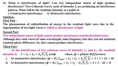Interference Of Light Simplified Note