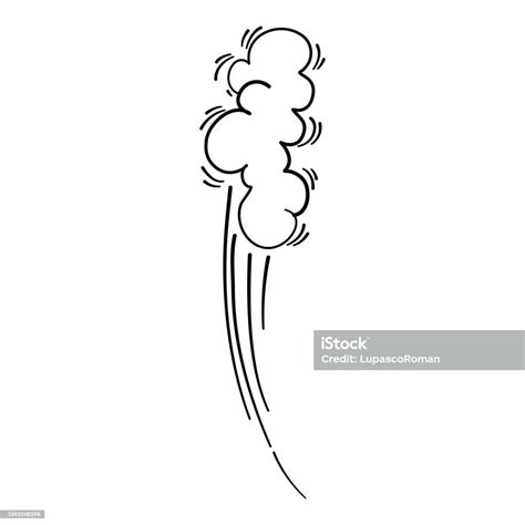Speed Cloud Motion Effect Cartoon Comic Line Clouds Moving Smoke Puff Funny Fart Air Jump Blow ...