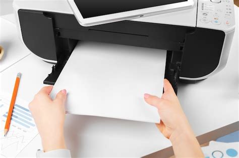 Premium Photo Woman Using The Printer To Scanning And Printing Document