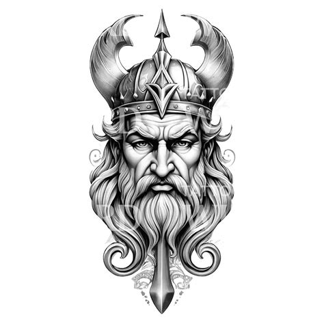 Greek Mythology Poseidon Trident Tattoo Design Tattoos Wizard Designs