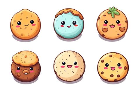 Galletas De Dibujos Animados Dibujados A Mano Foto Premium