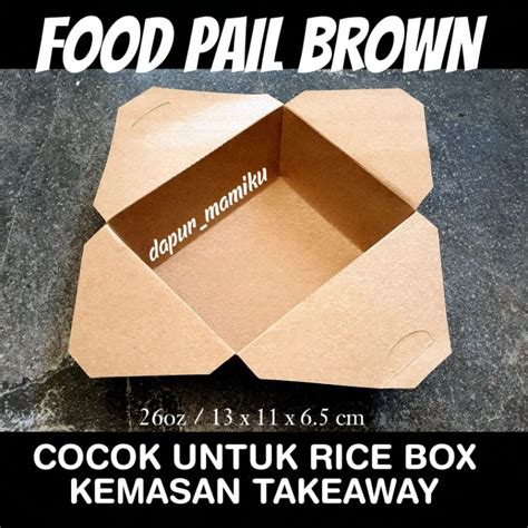 Jual Dapurmamiku Food Pail Rice Box Paper Kraft Foodpail Kotak