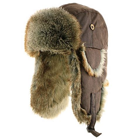 Buy Ushanka Trooper Pilot Faux Rabbit Fur Leather Winter Trapper Bomber
