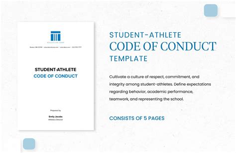 Student Athlete Code Of Conduct Template In Word PDF Google Docs