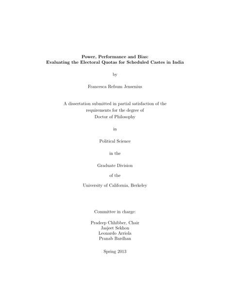 Pdf Power Performance And Bias Evaluating The Electoral Quotas For