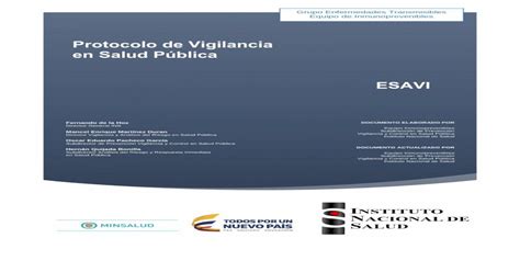 Protocolo De Vigilancia En Salud Pública Y Analisis Del Riesgo En Salud