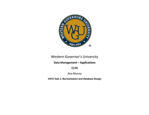 C Task Ana Munoz VHT Western Governors University Data Management Applications C