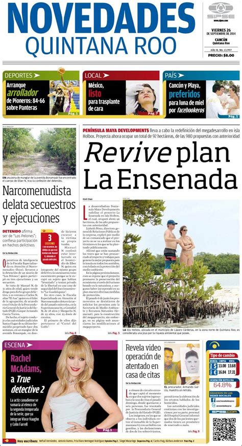 Periódico Novedades de Quintana Roo México Periódicos de México
