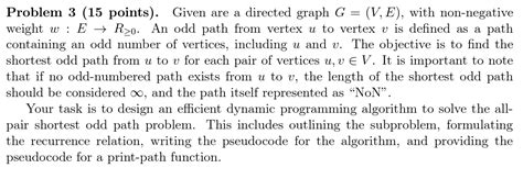 Solved Problem Points Given Are A Directed Graph Chegg